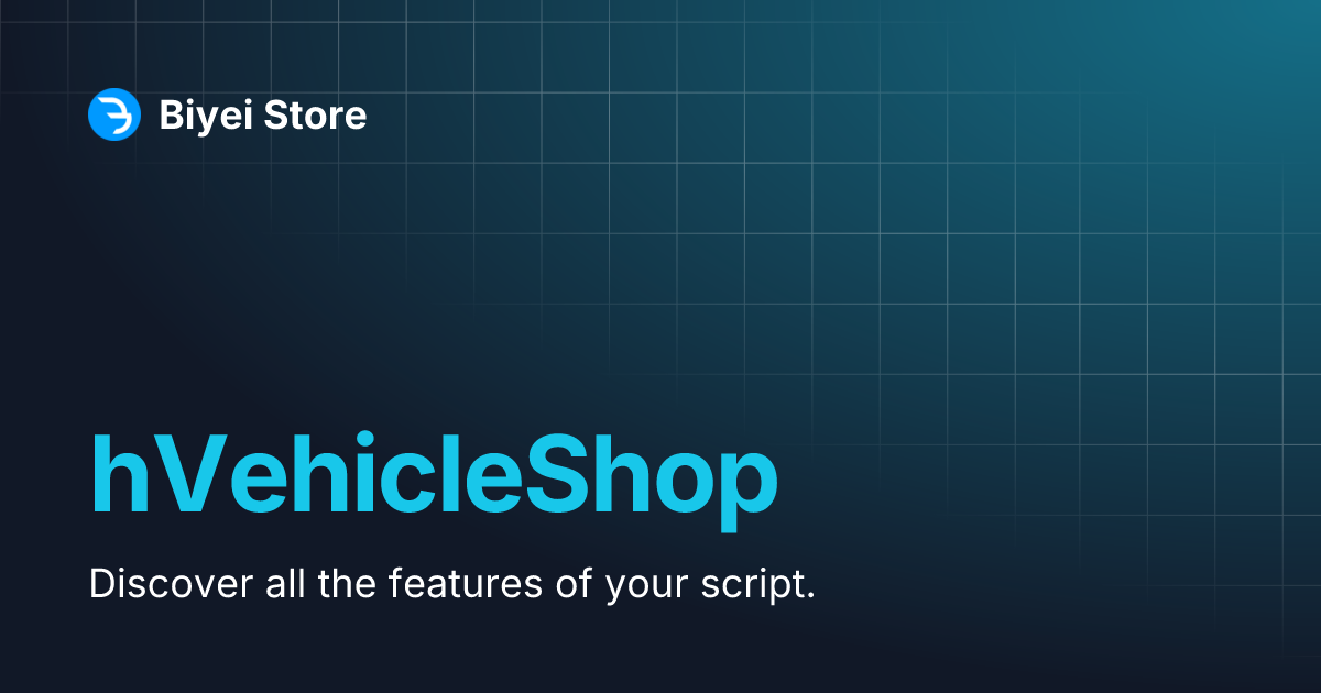 hVehicleShop | Biyei Store